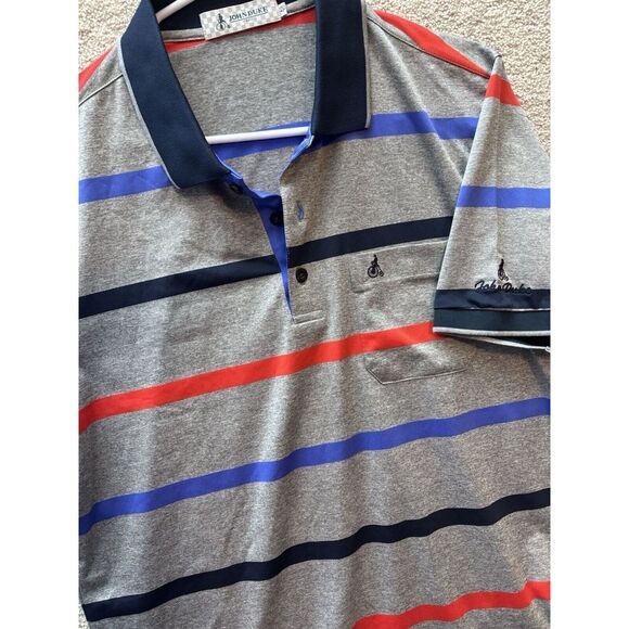 Shirts | John Duke Paris Golf Polo Shirt Men Med 48 Gray Striped High ...